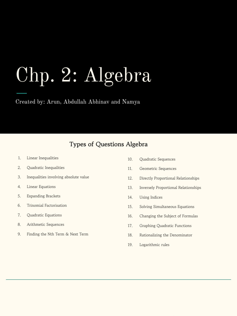 Algebra Ch2 Solved Papers | PDF | Algebra | Quadratic Equation