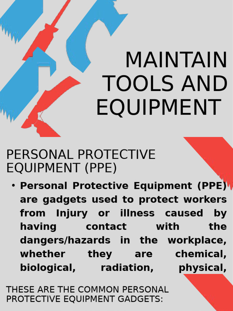 PPE and Tool Maintenance Guide | PDF | Personal Protective Equipment ...