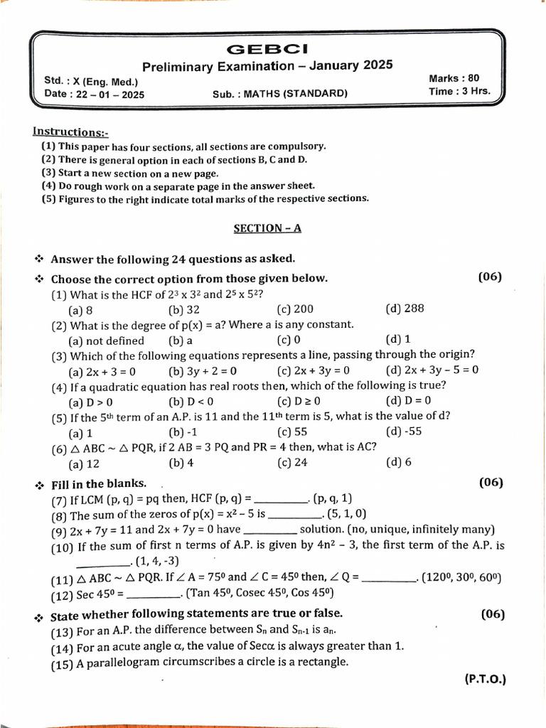 Maths - Standard - 10ABC | PDF