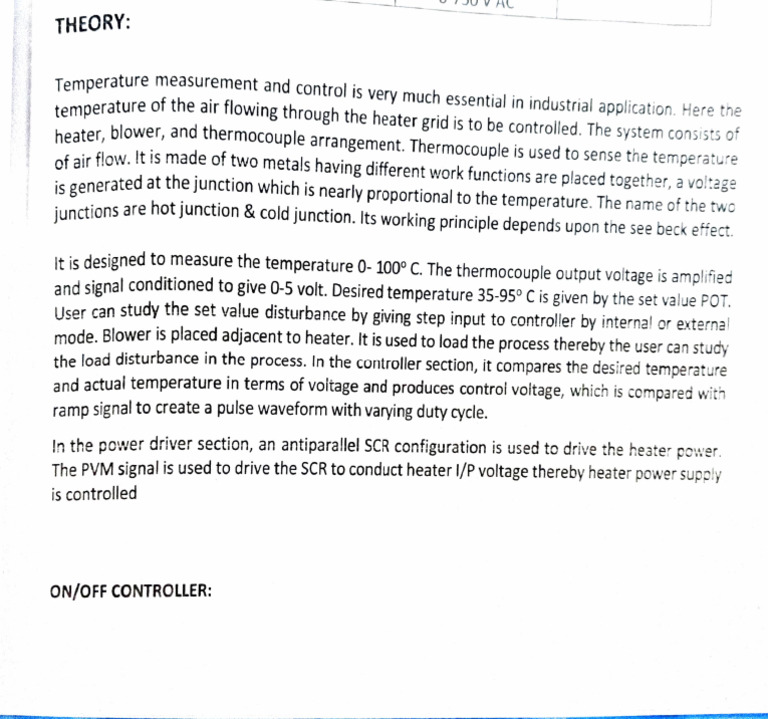 Temperature Measurement of Control System | PDF