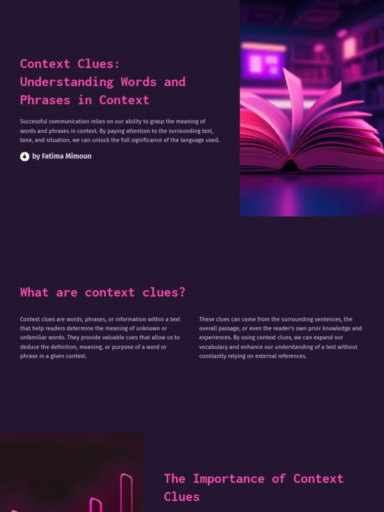 Context Clues Understanding Words and Phrases in Context | PDF | Semantics | Reading Comprehension