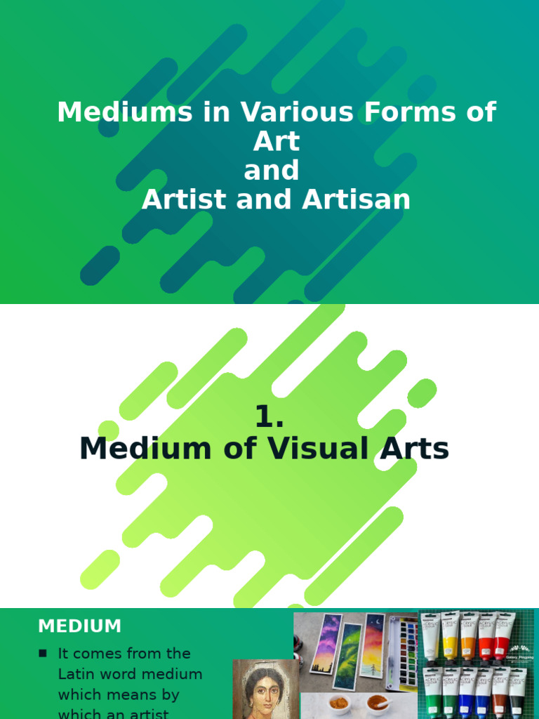 Art Mediums and Artist Roles Explained | PDF | Paintings | The Arts
