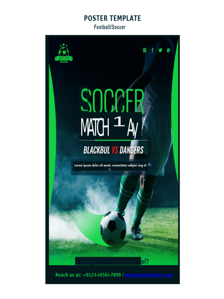 Football/Soccer Match Poster Template | PDF