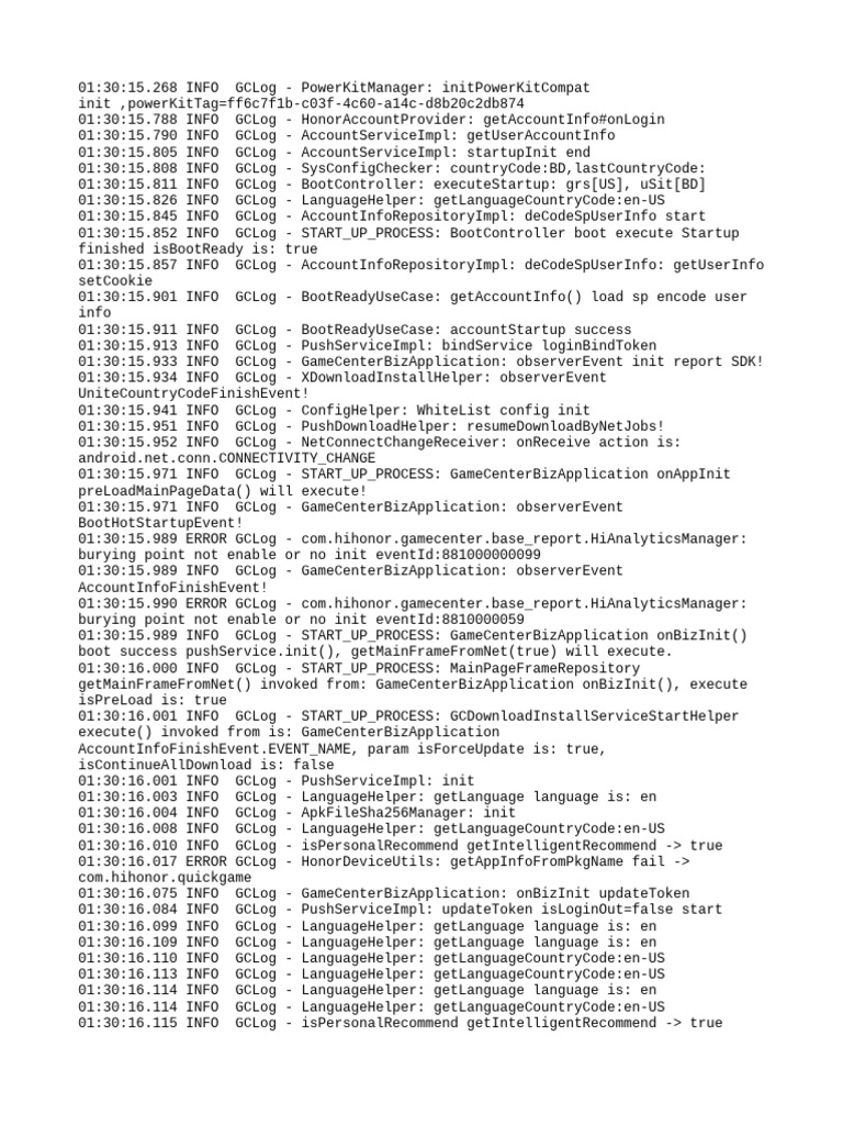 GameCenter Startup Log Analysis | PDF | Internet Standards | World Wide Web