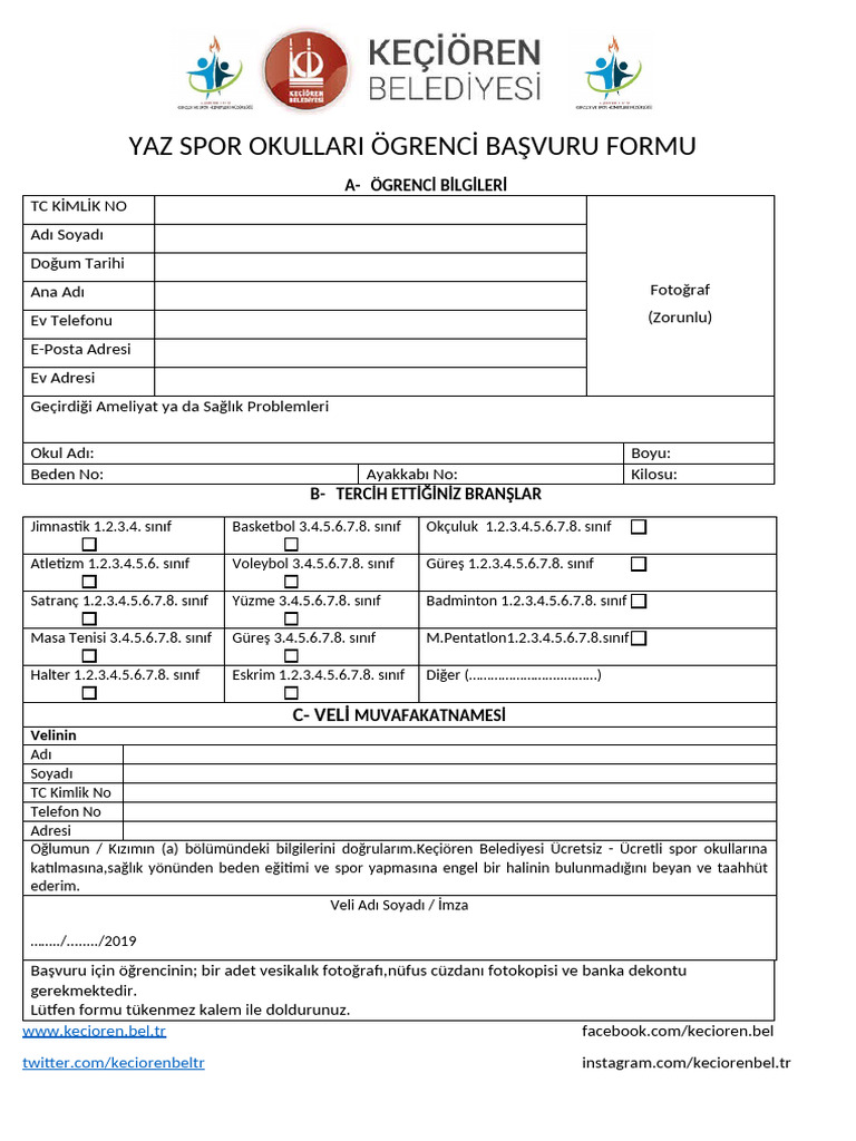 Yaz Okulu Basvuru Formu 2019 783 | PDF
