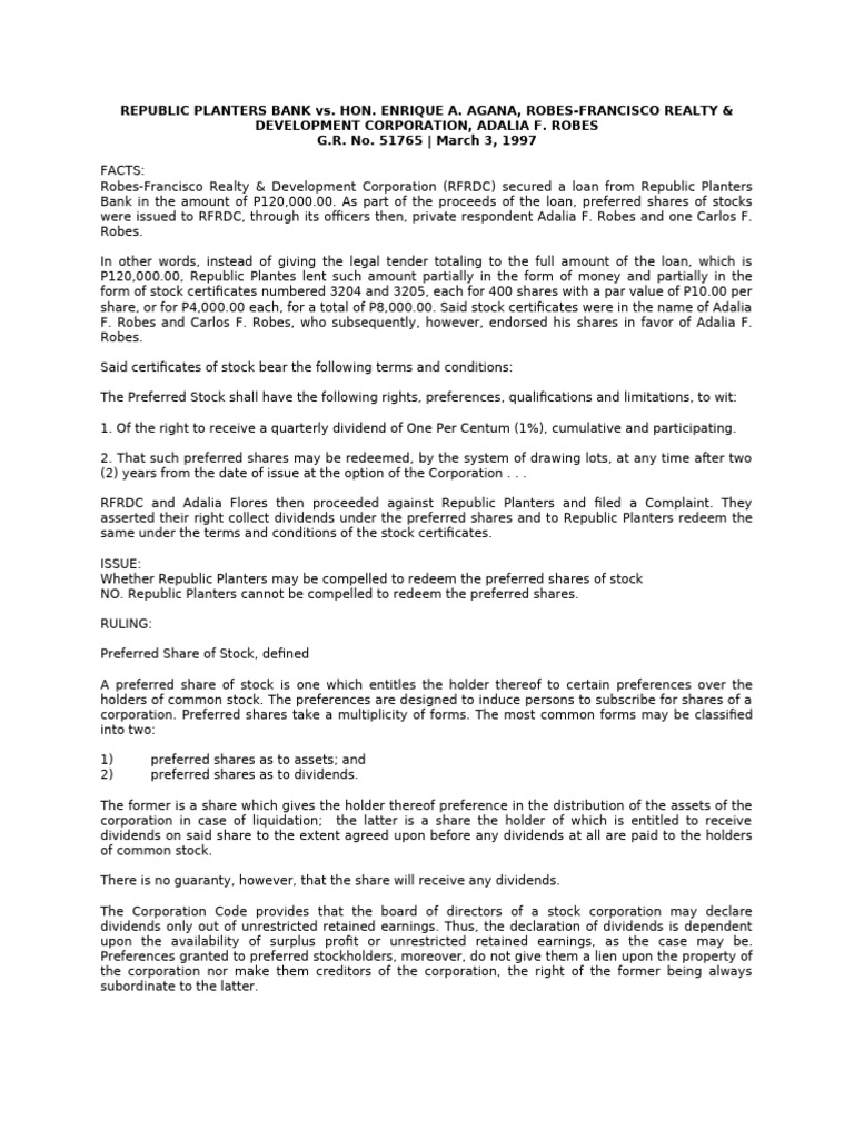 REPUBLIC PLANTERS BANK vs. HON. ENRIQUE A. AGANA, ROBES-FRANCISCO ...