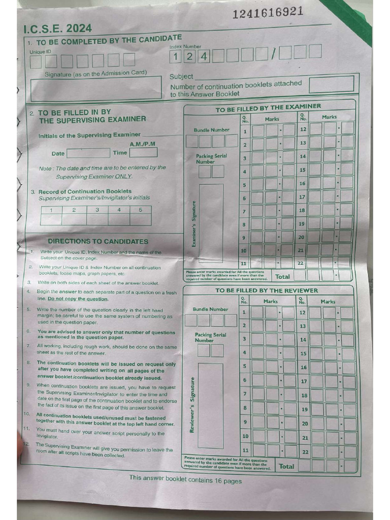 Answer Booklet | PDF