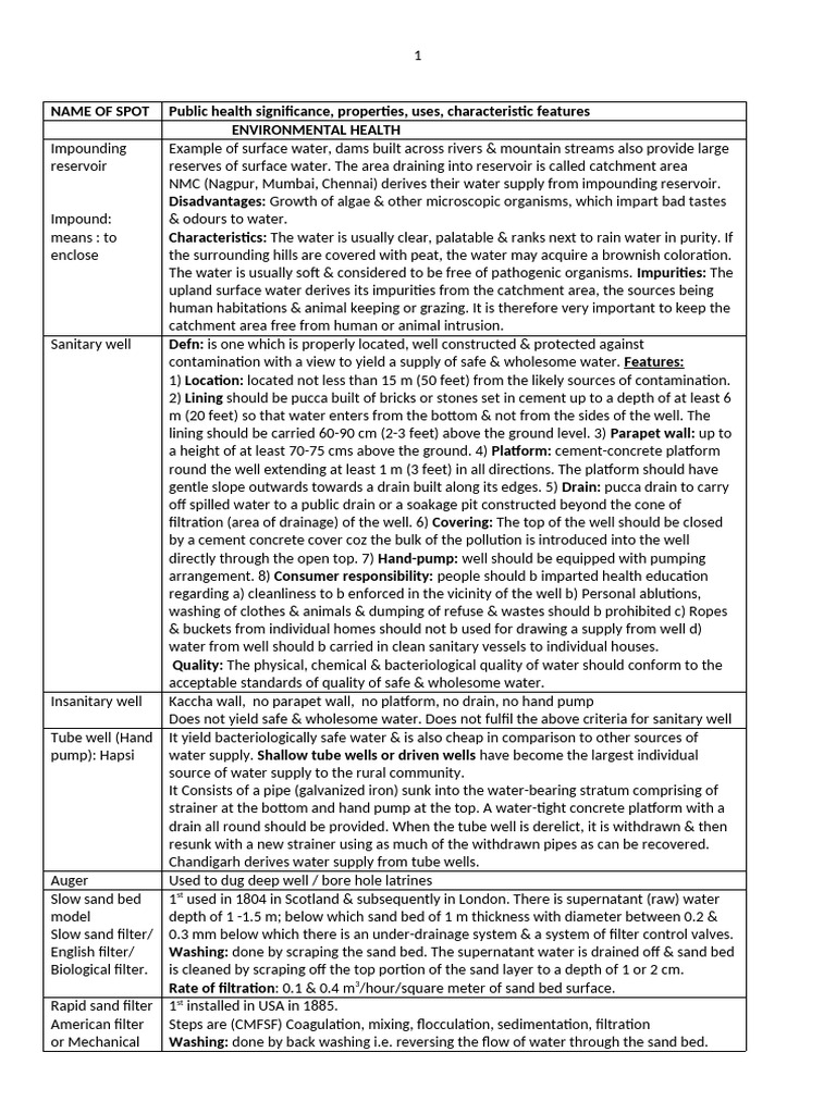 UG SPOTTING Notes Revised | PDF | Water Purification | Chlorine