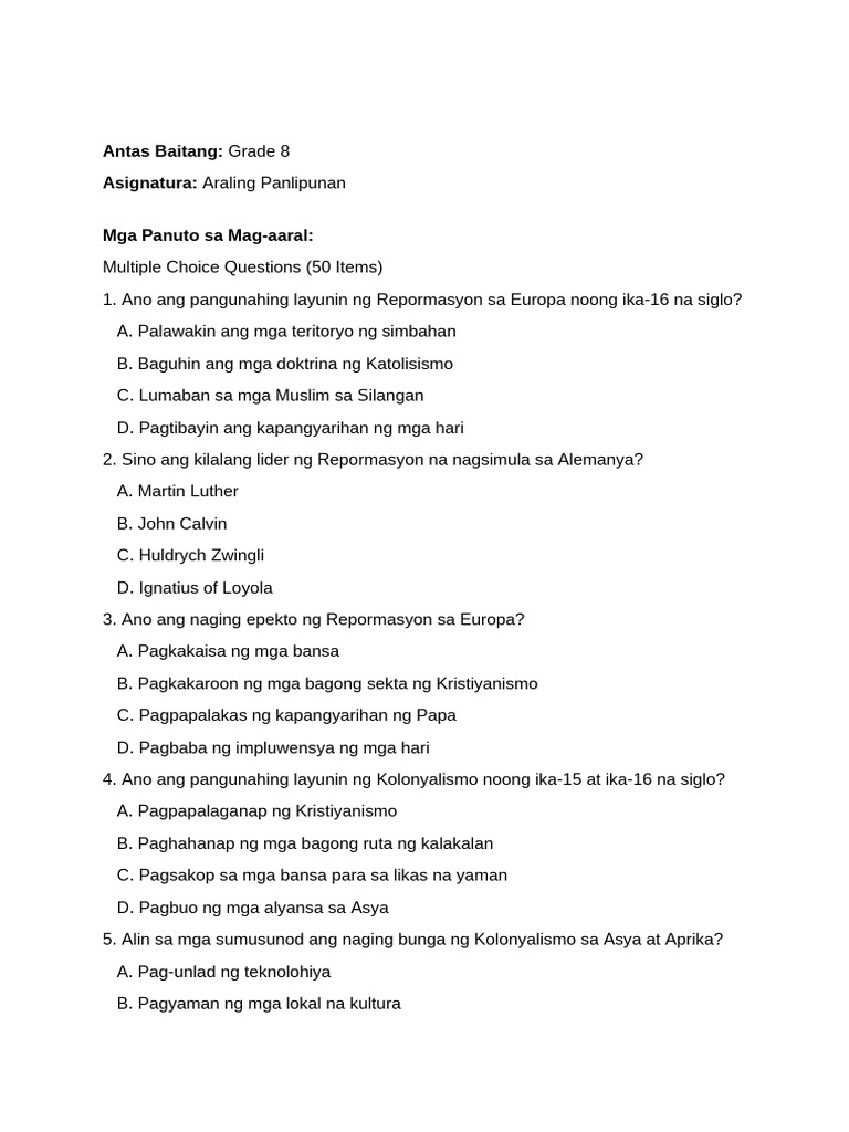 Summative Ap8 q3 | PDF