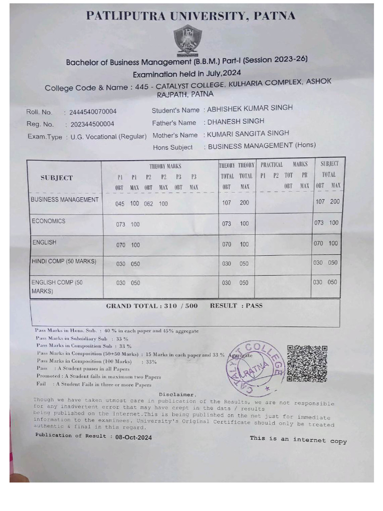 Mark Sheet -compressed (1) | PDF