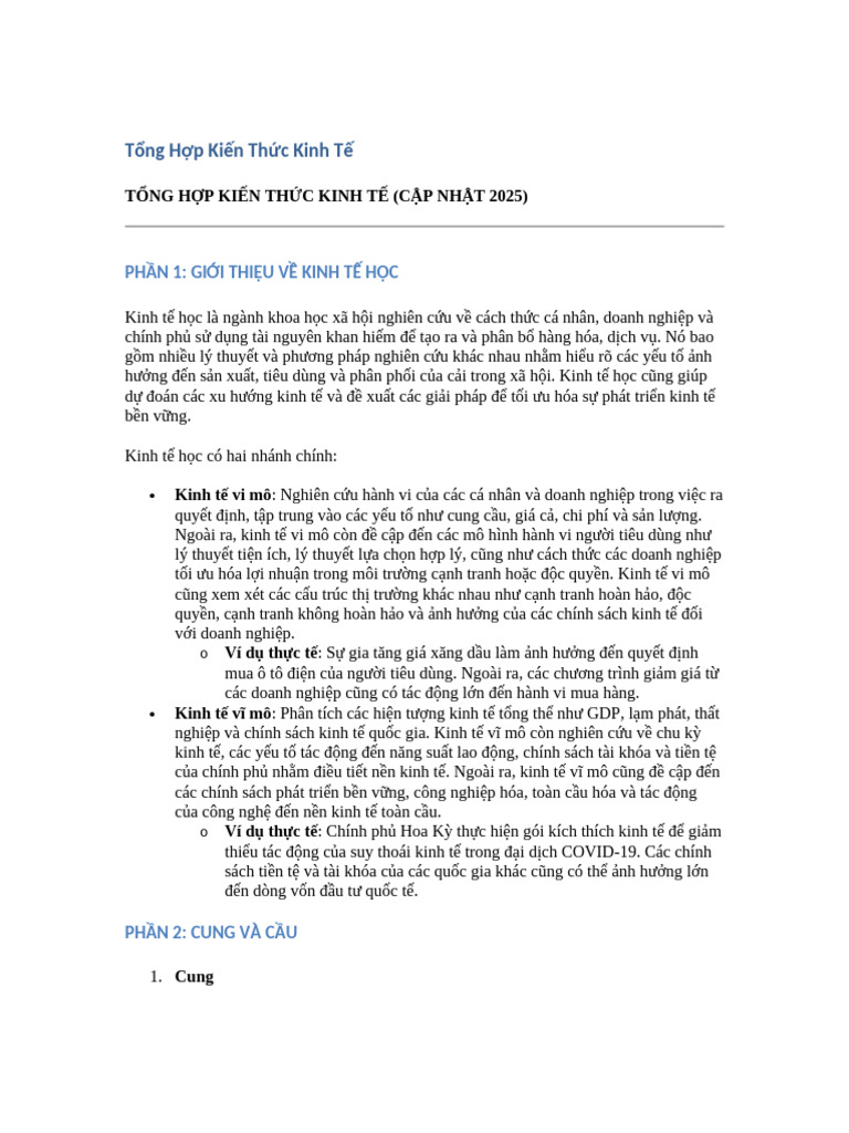 Tong Hop Kien Thuc Kinh Te | PDF