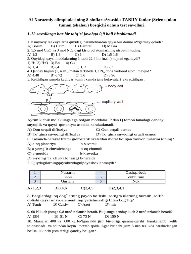 Al-Xorazmiy Science 8 | PDF