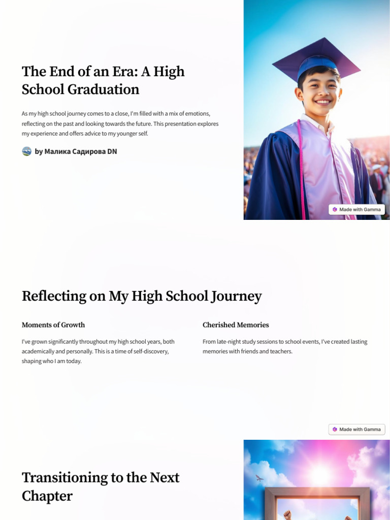 High School Graduation Reflections | PDF