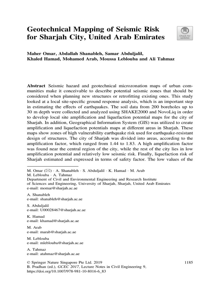 Geotechnical Mapping of Seismic Risk For | PDF | Earthquakes | Seismology