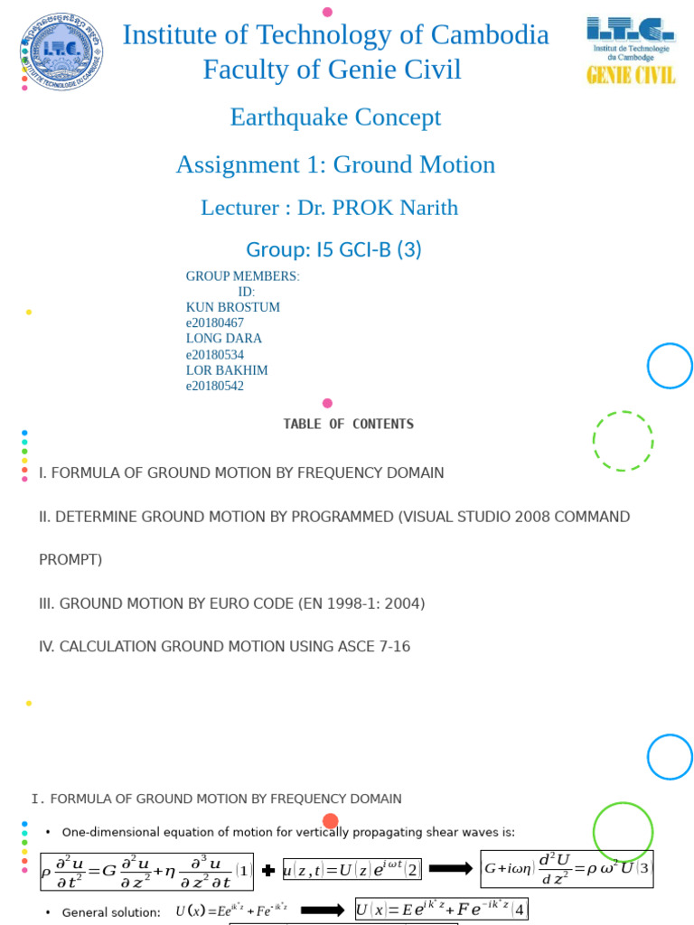 Assignment 1_Presentation slide | PDF | Waves | Spectral Density