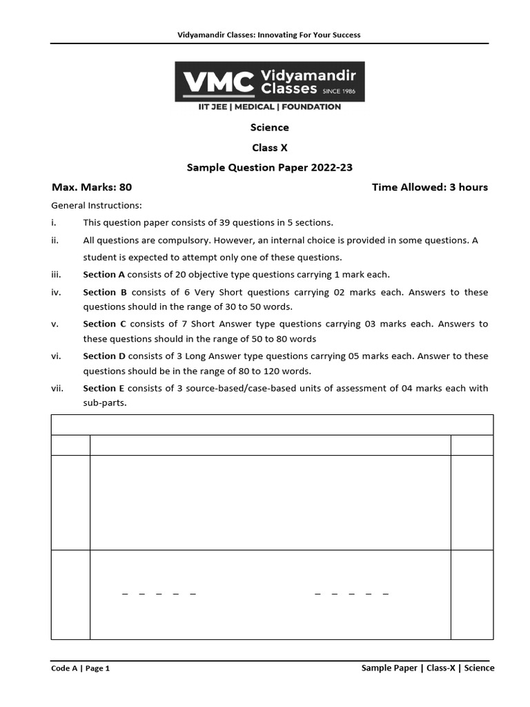 vmc science paper 3 | PDF | Physical Sciences | Chemical Compounds