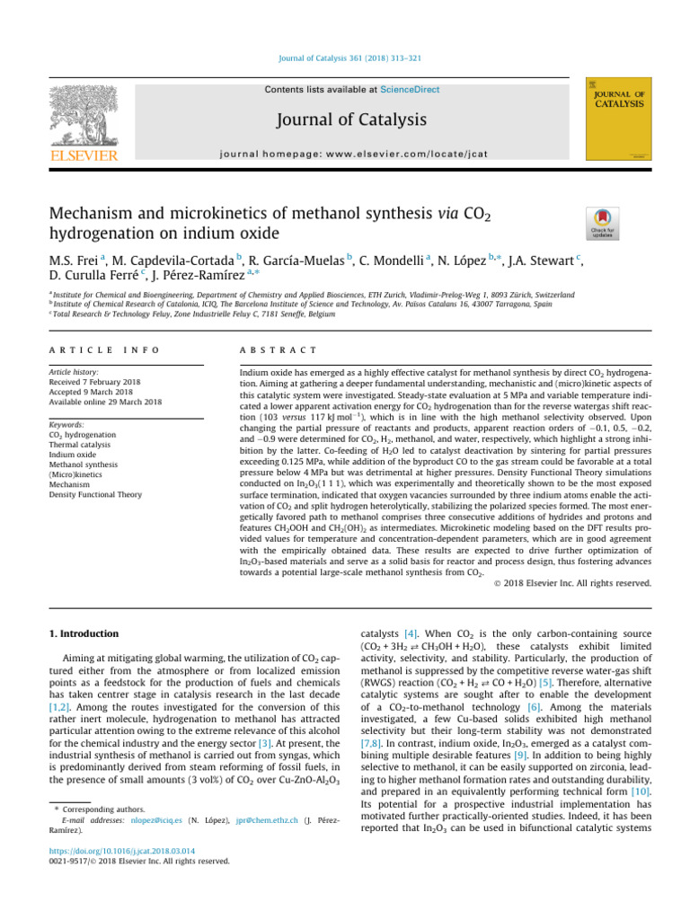 Methanol papers | PDF | Catalysis | Chemical Reactions