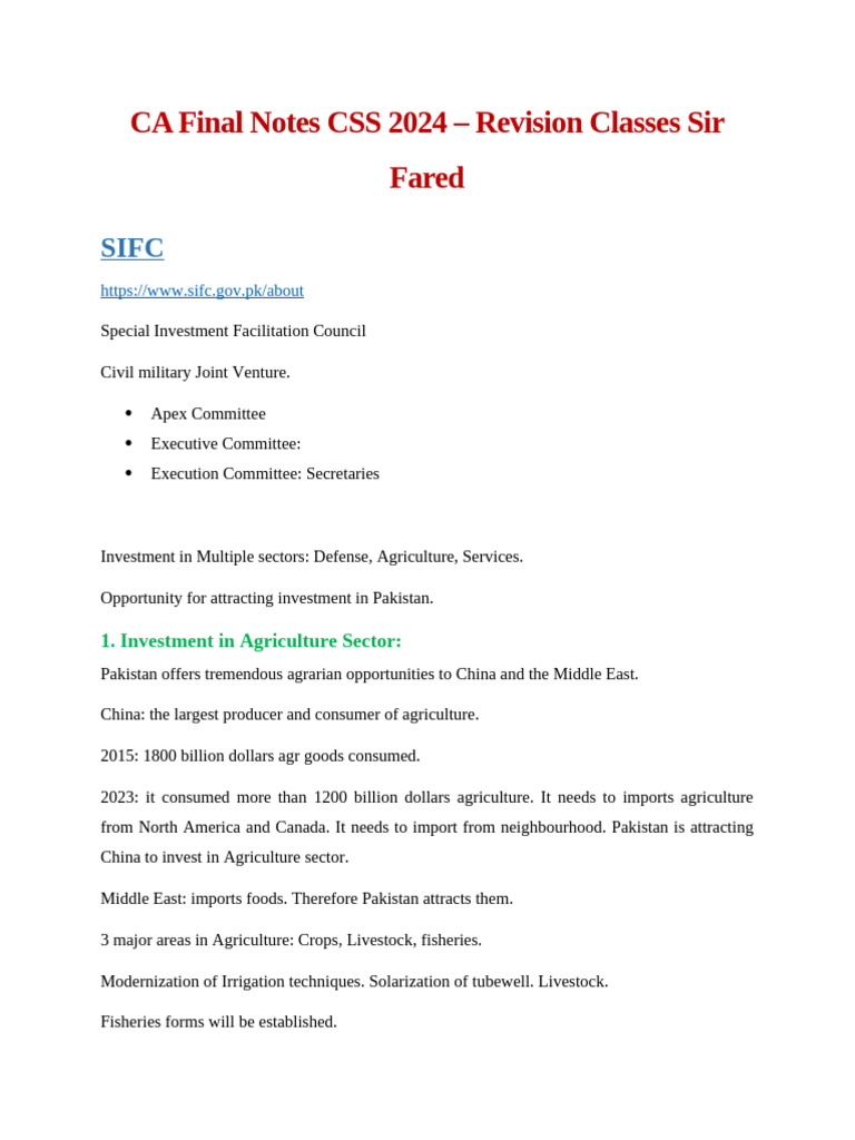 Final CSS 2024 Current Affairs by Sir Fared Notes by AB | PDF ...