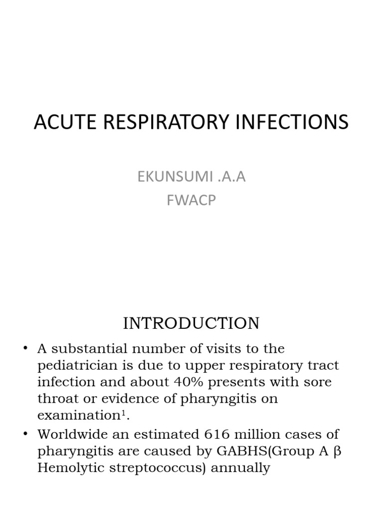 Acute Respiratory Infections Overview | PDF | Human Diseases And ...
