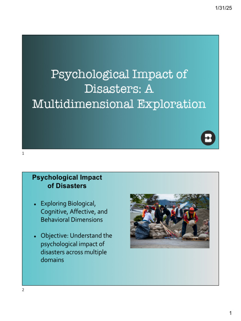 Impacts of Disaster | PDF | Psychological Resilience | Psychology