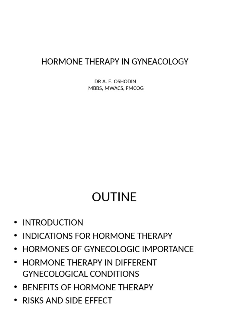 Hormone Therapy in Gyneacology - Updated | PDF | Hormone Replacement Therapy | Combined Oral ...
