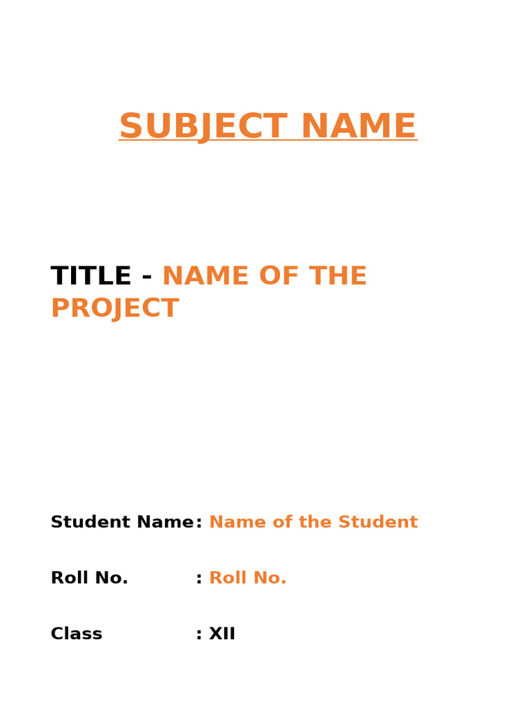 Project Template Phy, Chem, Bio | PDF