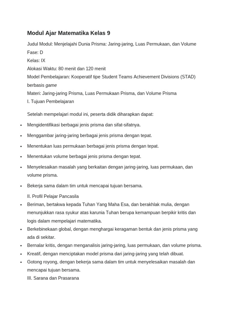 Modul Ajar Prisma | PDF