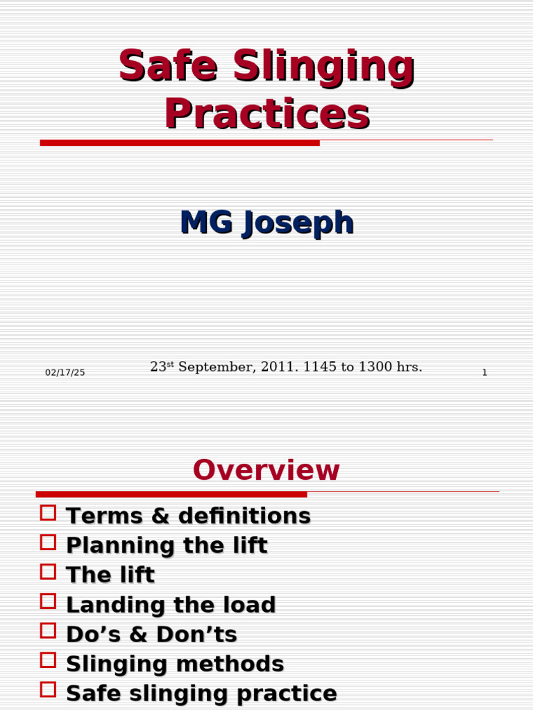 Safe Slinging Practices Guide | PDF | Crane (Machine)
