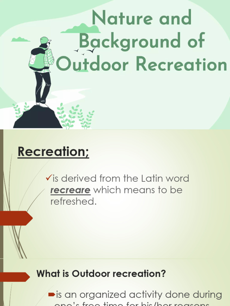 Nature and Background of Outdoor Recreation Grade 12 | PDF | Outdoor ...
