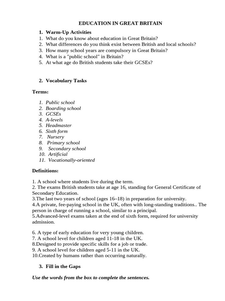 Education In Uk Pdf Schools Teachers