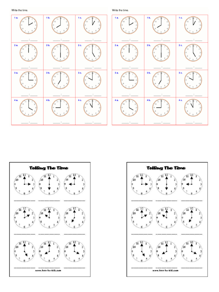 the time oclock and numbers 1-12 | PDF
