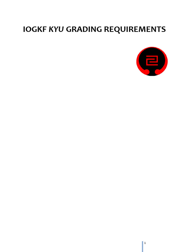 IOGKF Kyu Grading Requirements | PDF | Karate | Japanese Martial Arts