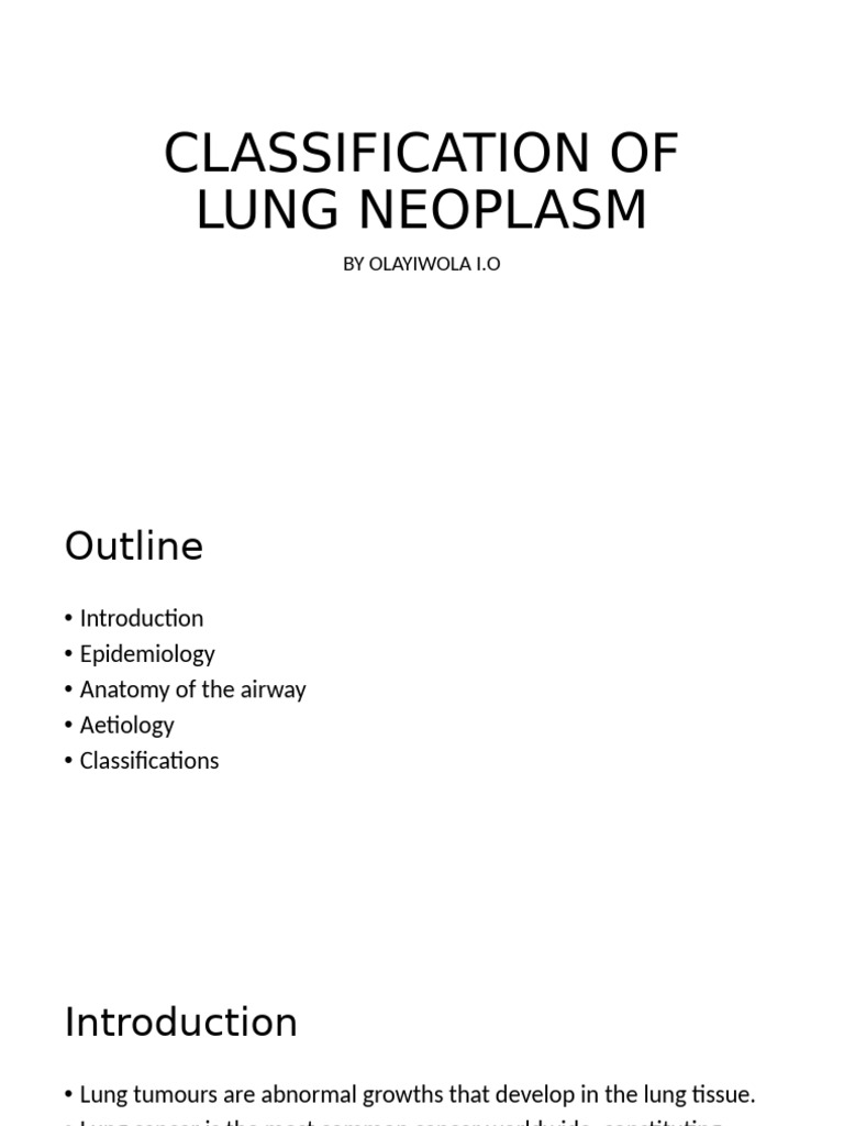 Classification of Lung Tumours 2-1 | PDF | Lung Cancer | Neoplasms
