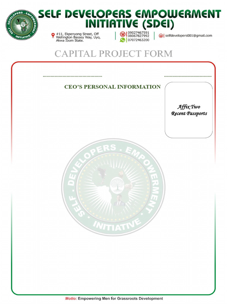 Sdei Capital Project Form | PDF | Access Control