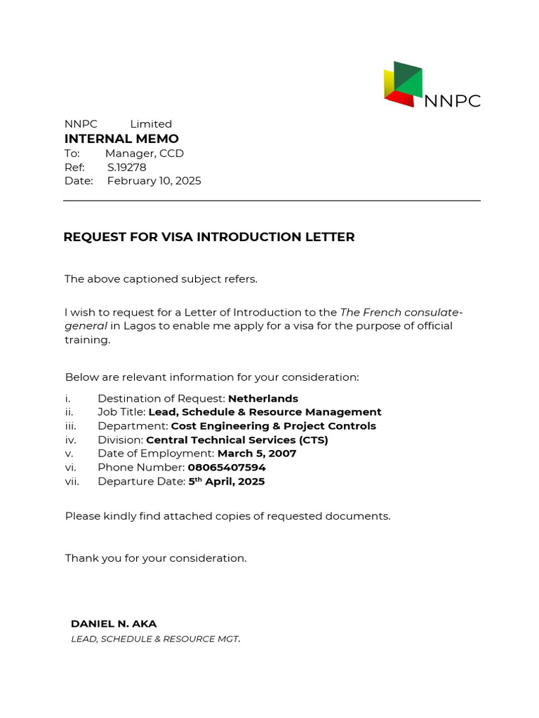 NETHERLANDS VISA INTRODUCTION LETTERpdf | PDF