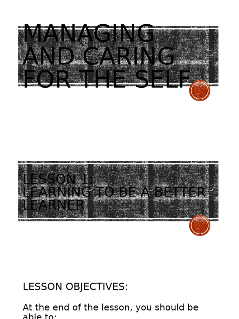 Chapter 3 Managing and Caring For The Self | PDF | Metacognition ...