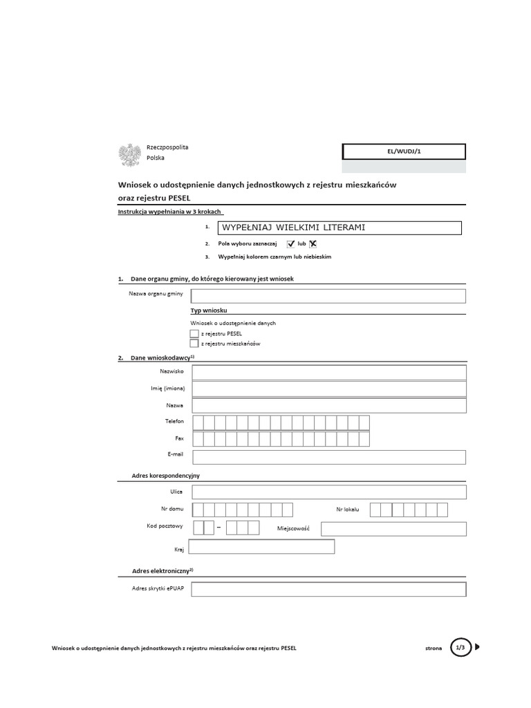 ZAŁ 1 KU-SO-II-08 Wniosek o Udostępnienie Danych Jednostkowych Z Rejestru Mieszkańców Oraz ...