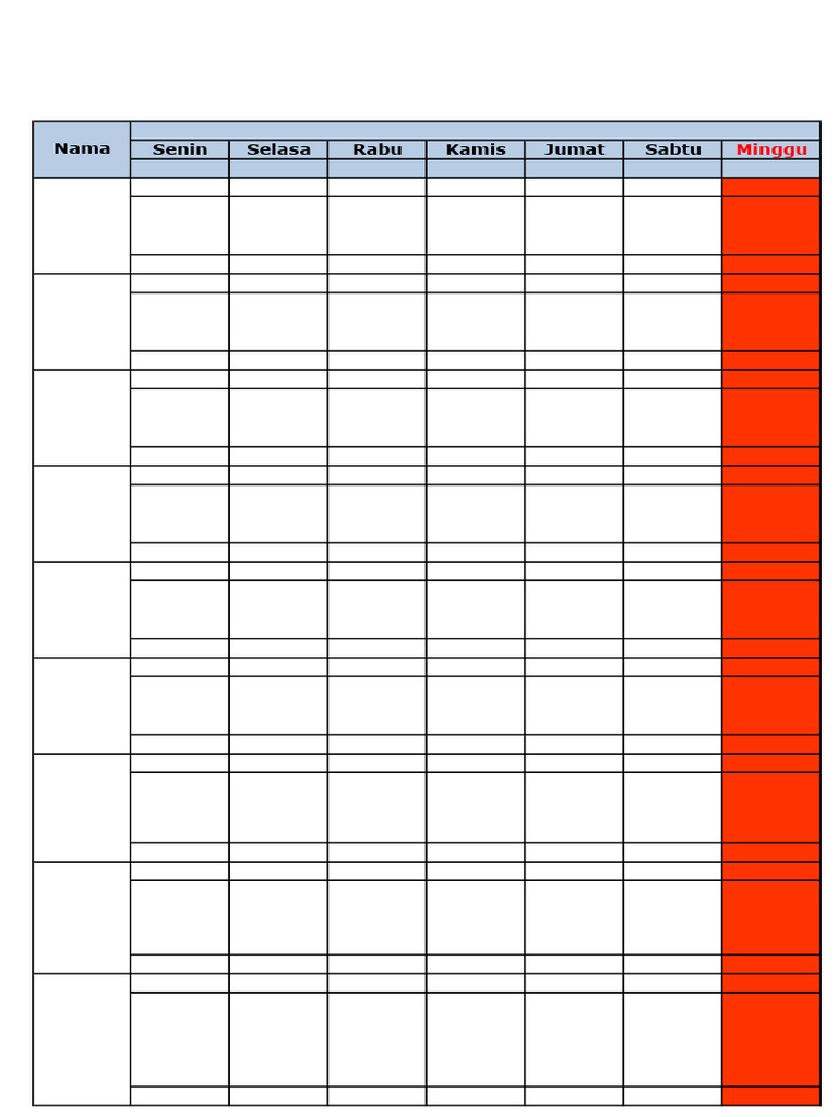 Absensi Mingguan | PDF
