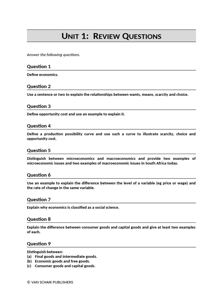 Revision Questions 1 | PDF | Economics | Microeconomics