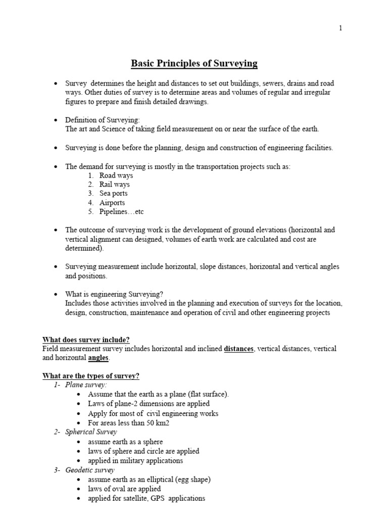 Basic Principles of Surveying - 2021 | PDF | Surveying | Elementary ...
