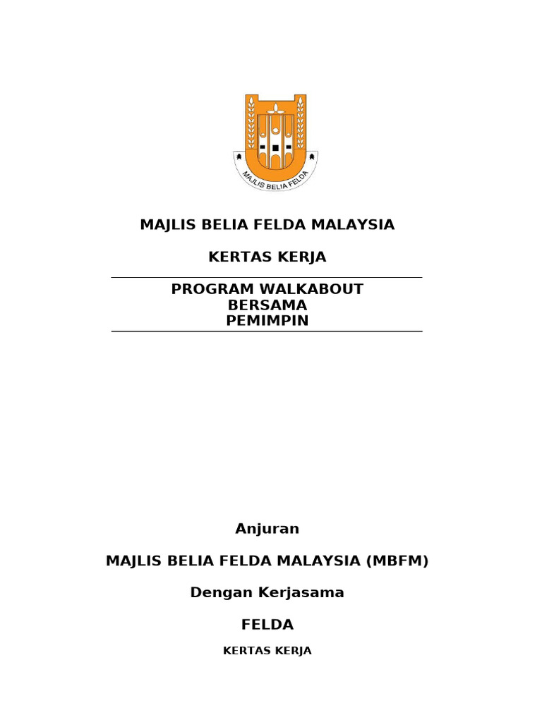 Kertas Kerja Program Walkabout Bersama Pemimpin | PDF