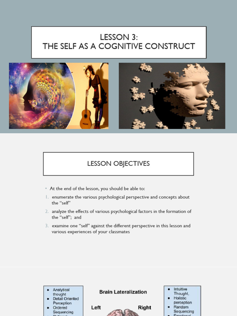 Chapter 1 - Lesson 3 - The Self As A Cognitive Construct | PDF | Self Esteem | Cognitive Science