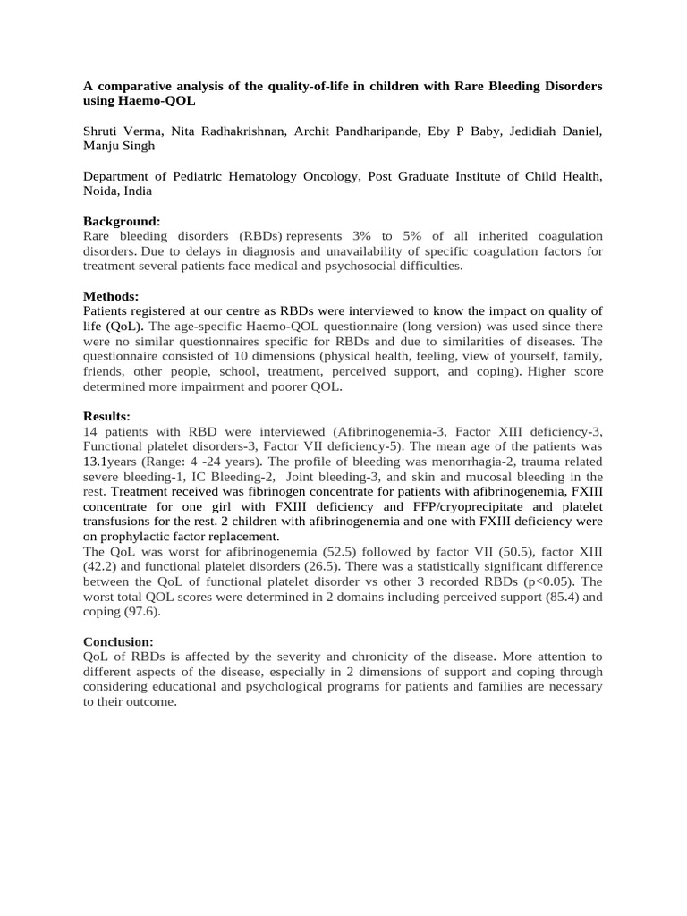 3. RBD QOL.xlsx | PDF