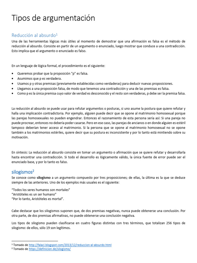 tipos de Argumentación | PDF | Argumento | Falacia