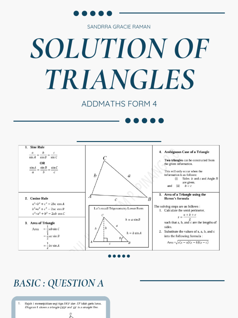 Form 4 Addmaths Triangle Solutions Pdf