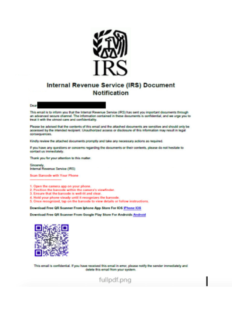 Suplantacion Notificacion de IRS | PDF