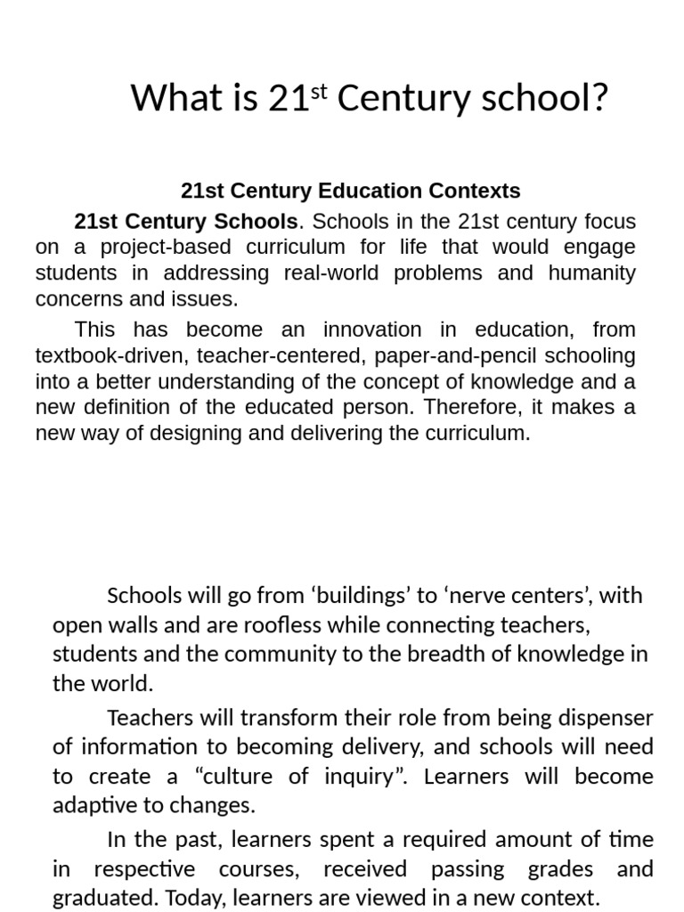 What-is-21st-Century-school.-spc-class-on-bldg-and-literacy (Autosaved) | PDF | Learning ...