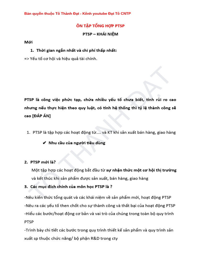 PTSP Ôn Thi | PDF