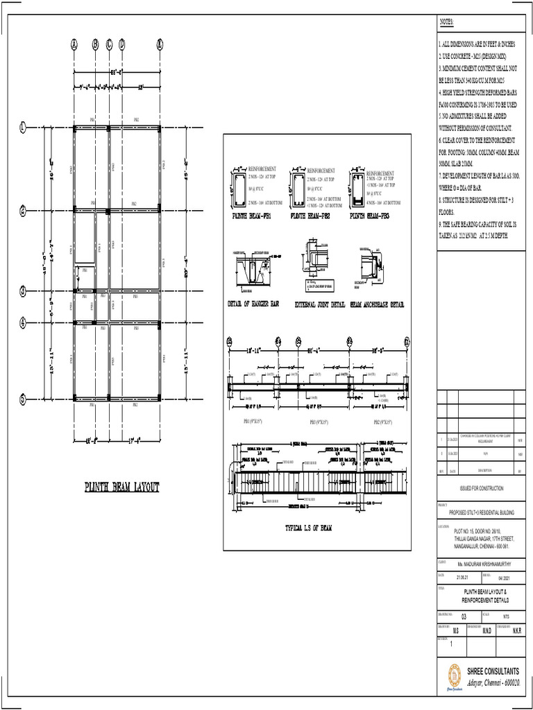 03. Plinth Beam Layout | PDF | Concrete | Building Technology