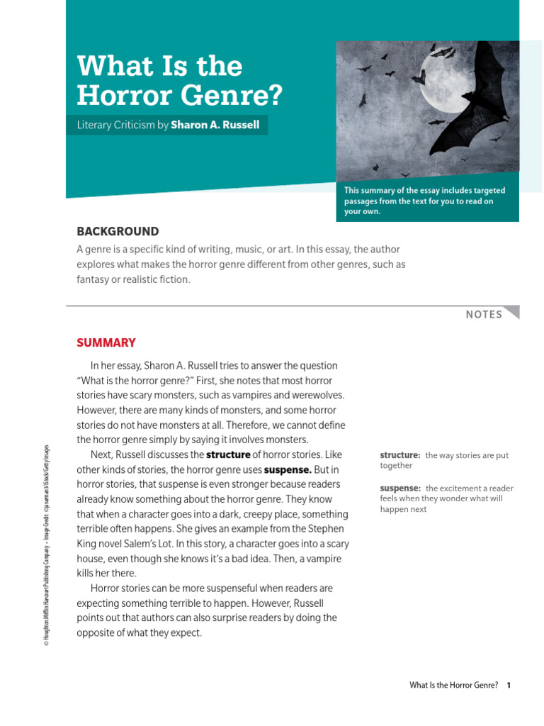 Understanding the Horror Genre | PDF | Horror Fiction | Genre